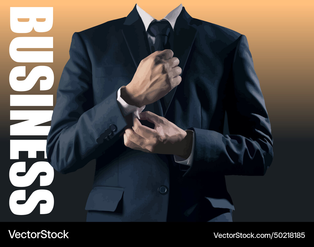 Suit without head on black background 3d color Vector Image