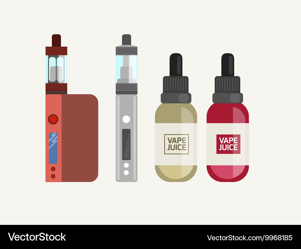 Vape juice and smoker icon set Royalty Free Vector Image