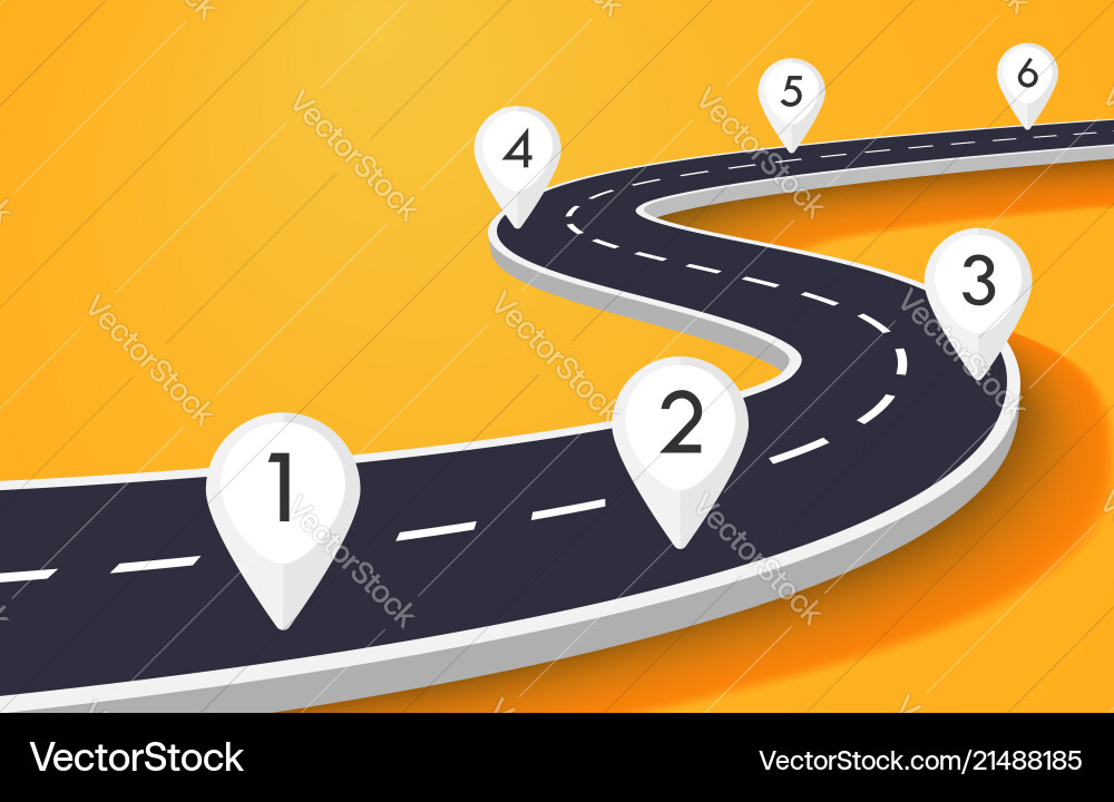 Winding road on a white isolated background road Vector Image
