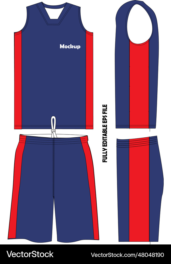 Basketball uniform jersey shorts mock ups Vector Image