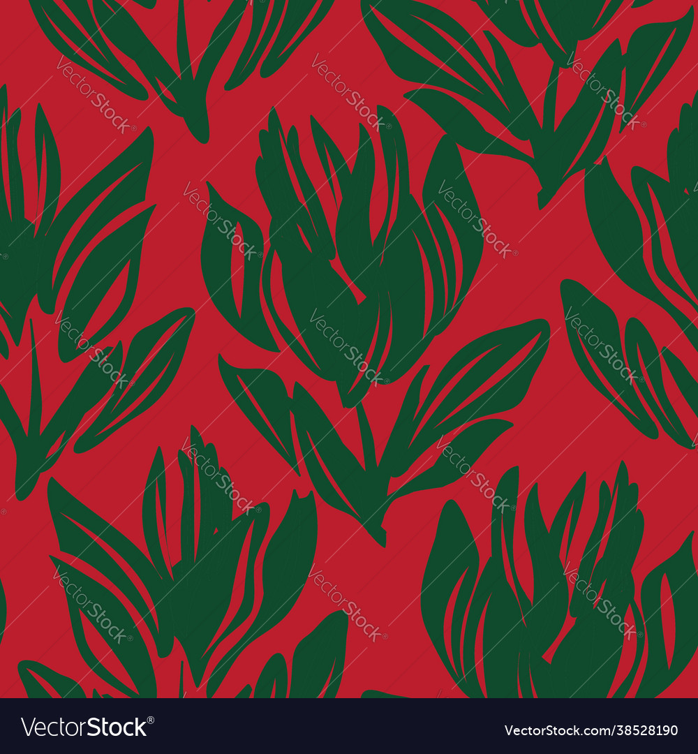 Christmas floral seamless pattern background Vector Image