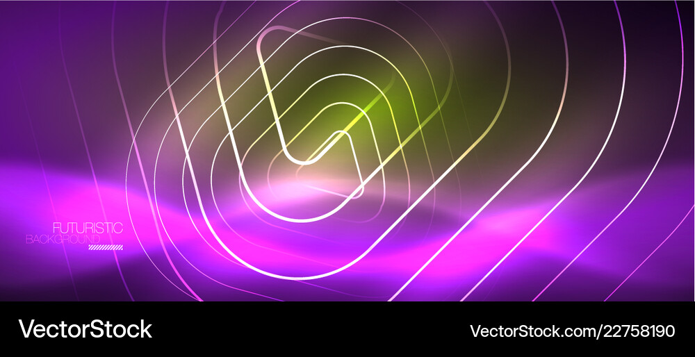 Color shiny neon lights background with abstract Vector Image
