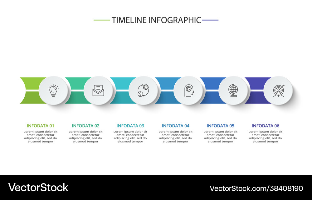 Creative concept for infographic with 6 steps Vector Image
