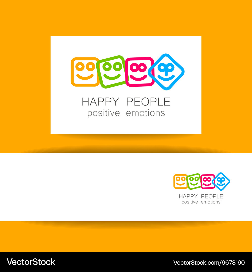 Happy people positive emotions Royalty Free Vector Image
