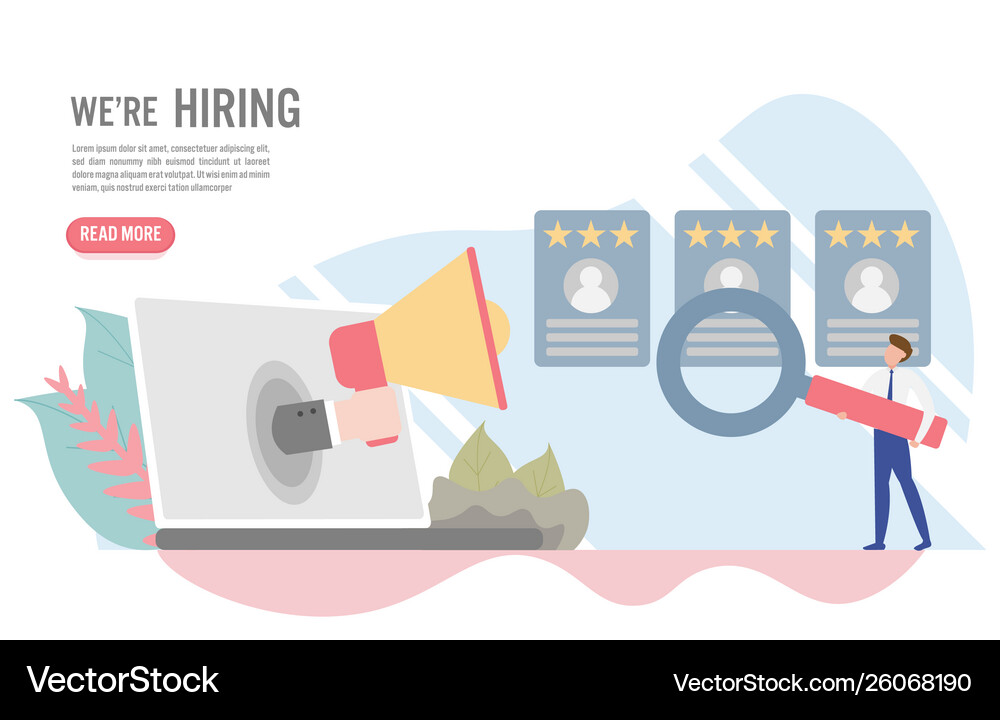 Hiring and recruitment concept Royalty Free Vector Image