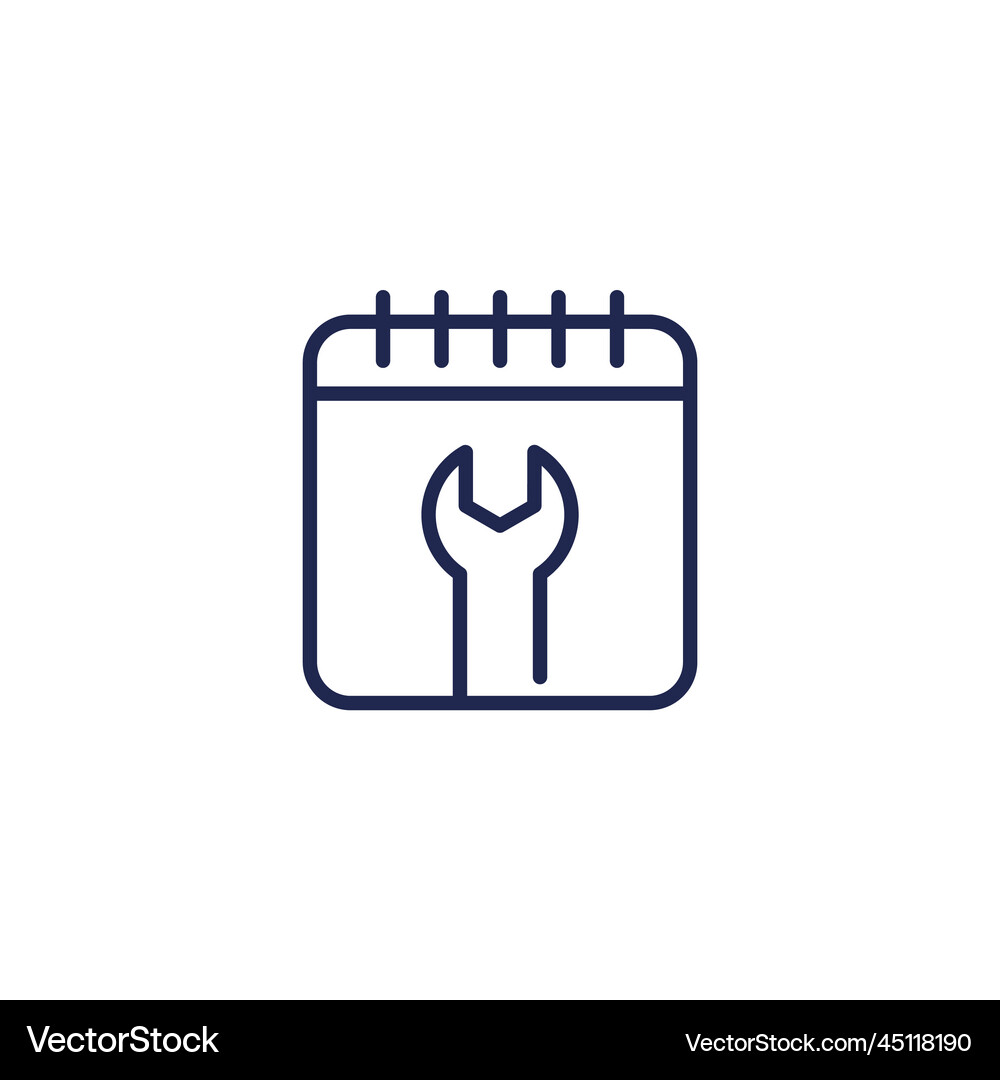 Maintenance schedule line icon with a calendar Vector Image