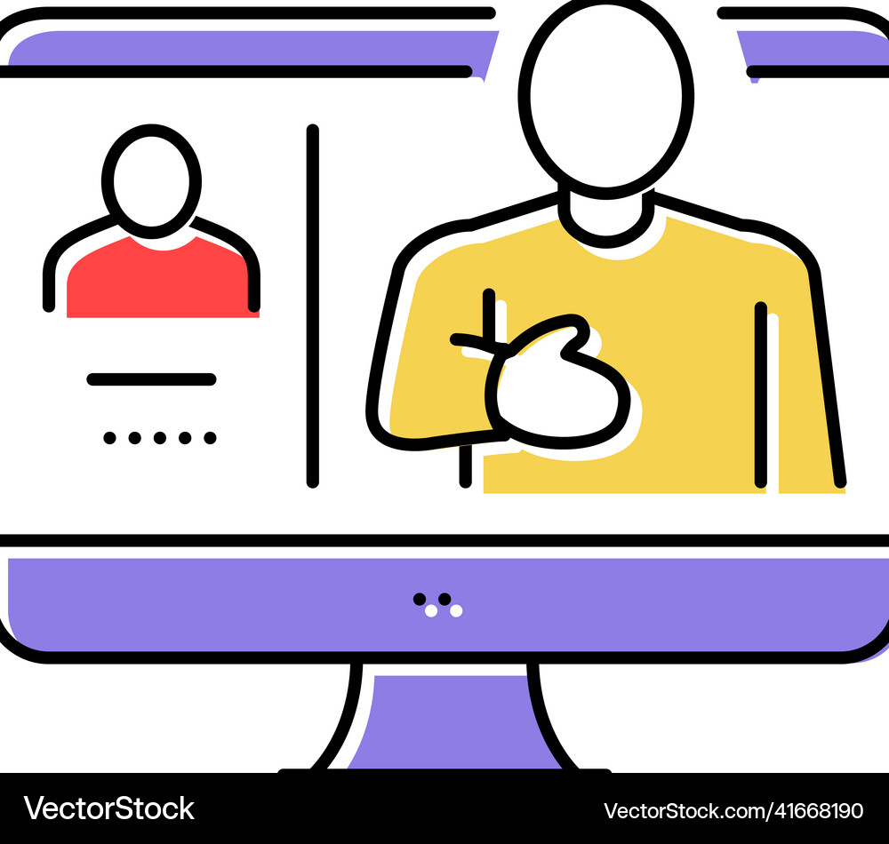 Online call with customer color icon Royalty Free Vector