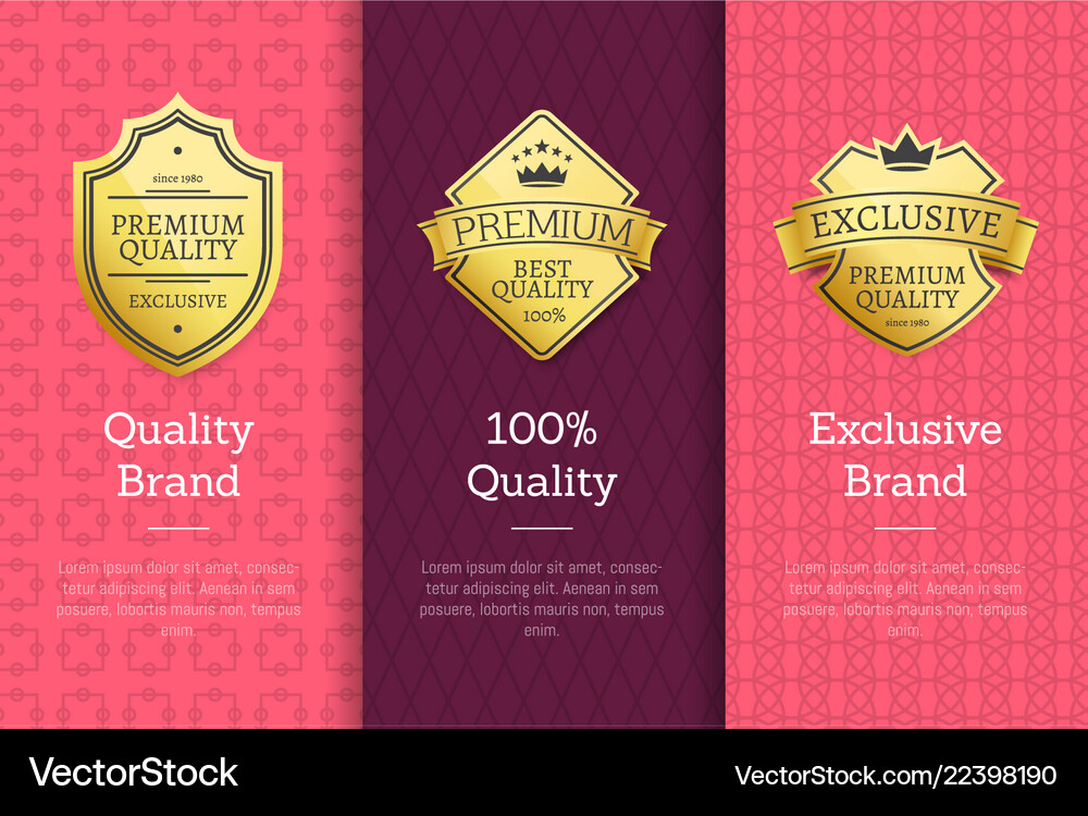 Quality brand exclusive product Royalty Free Vector Image