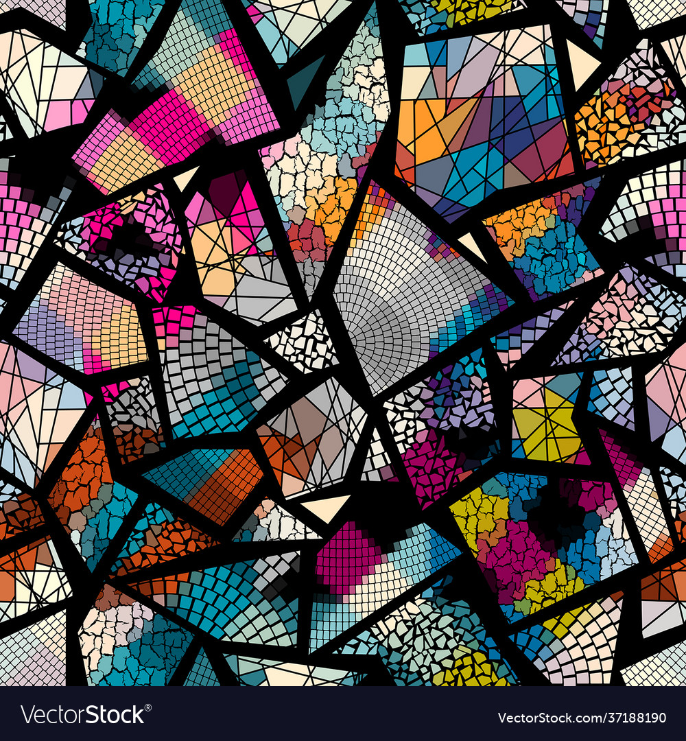 Seamless mosaic art pattern art background Vector Image