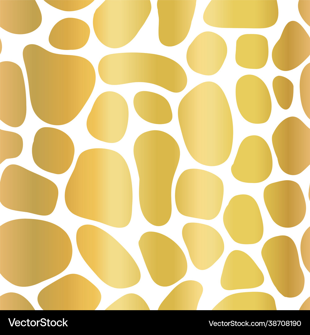 Seamless pattern abstract organic gold foil shapes
