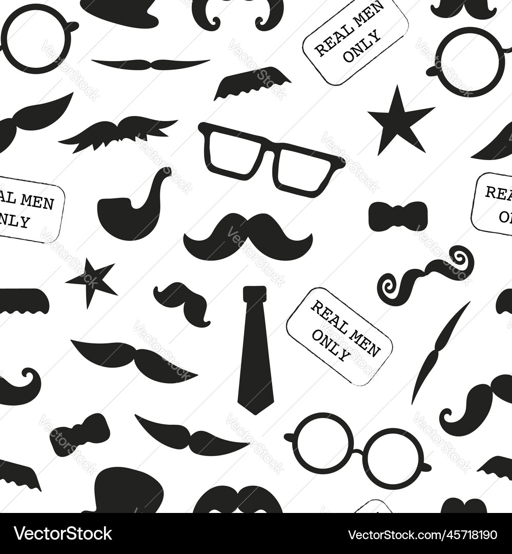 Seamless pattern of photo booth props repeating Vector Image