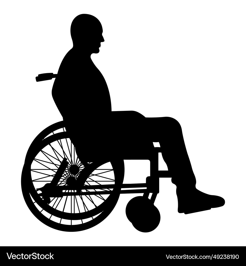 Silhouette of man with disability2 Royalty Free Vector Image