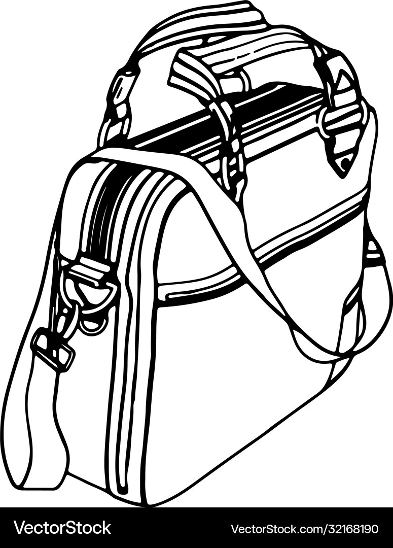 Sketch male bag on a white background Royalty Free Vector