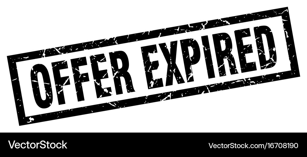 Square grunge black offer expired stamp Royalty Free Vector