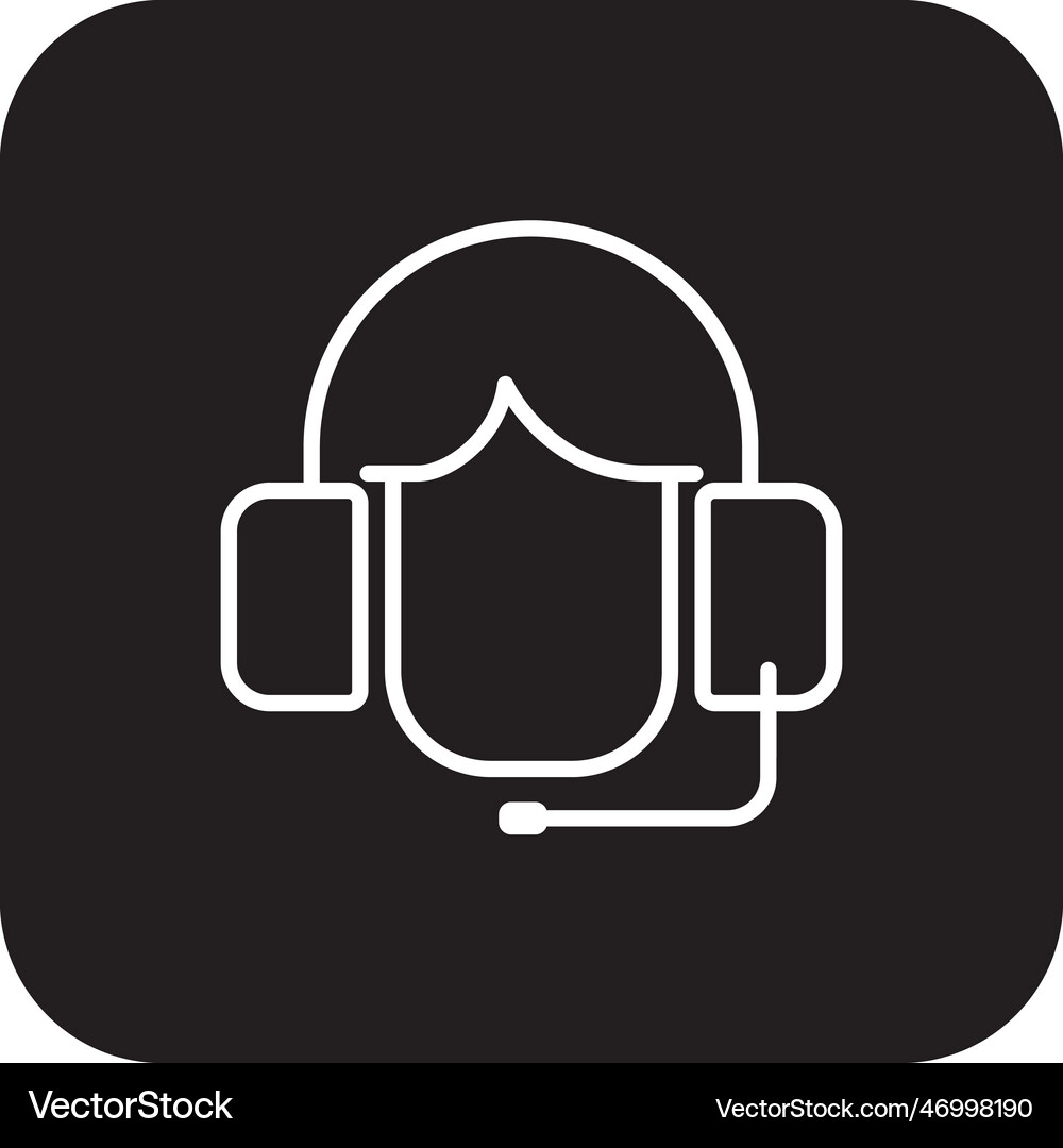 Support business people icon with black filled Vector Image