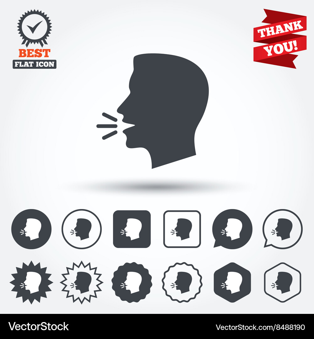 Talk or speak icon loud noise symbol Royalty Free Vector