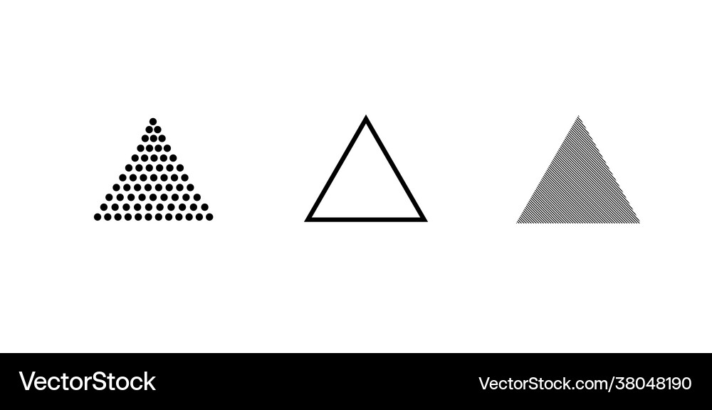 Triangle up arrow or pyramid line art icon Vector Image