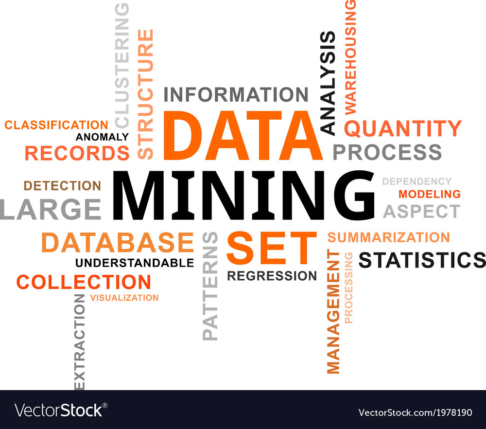 Word cloud data mining Royalty Free Vector Image