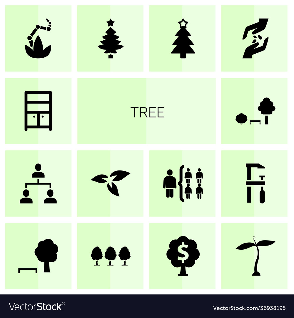 14 tree icons Royalty Free Vector Image - VectorStock