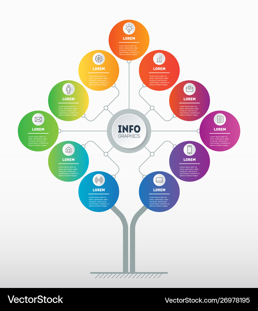 Business presentation concept with 11 options Vector Image