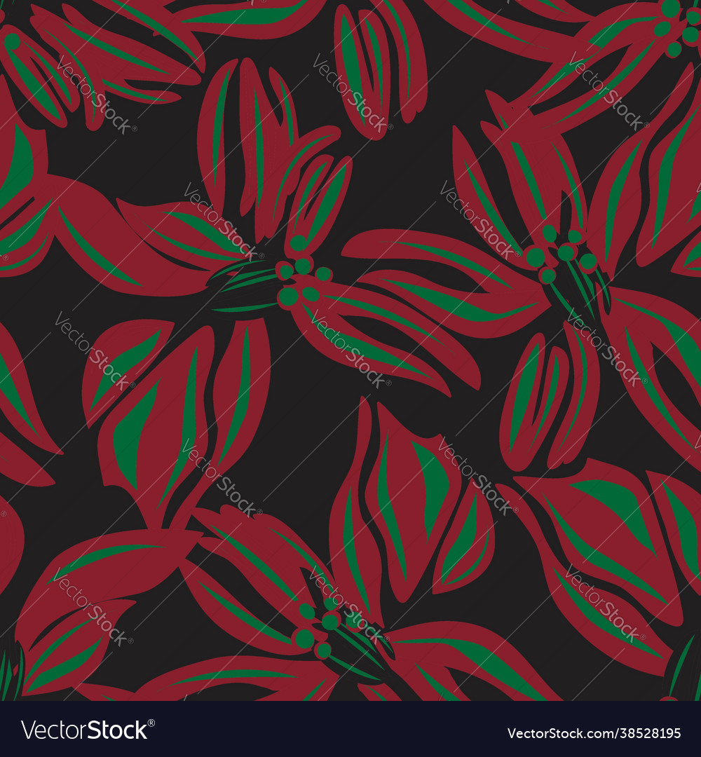 Christmas floral seamless pattern background Vector Image