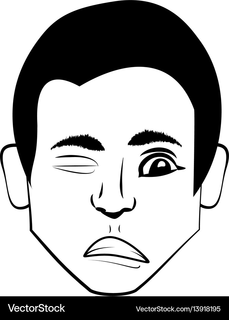 Head man avatar comic Royalty Free Vector Image