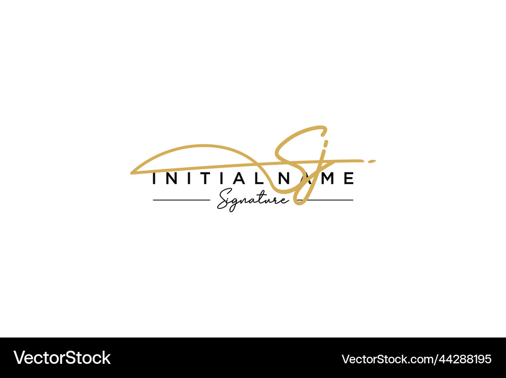 Initial sj signature logo template hand drawn Vector Image