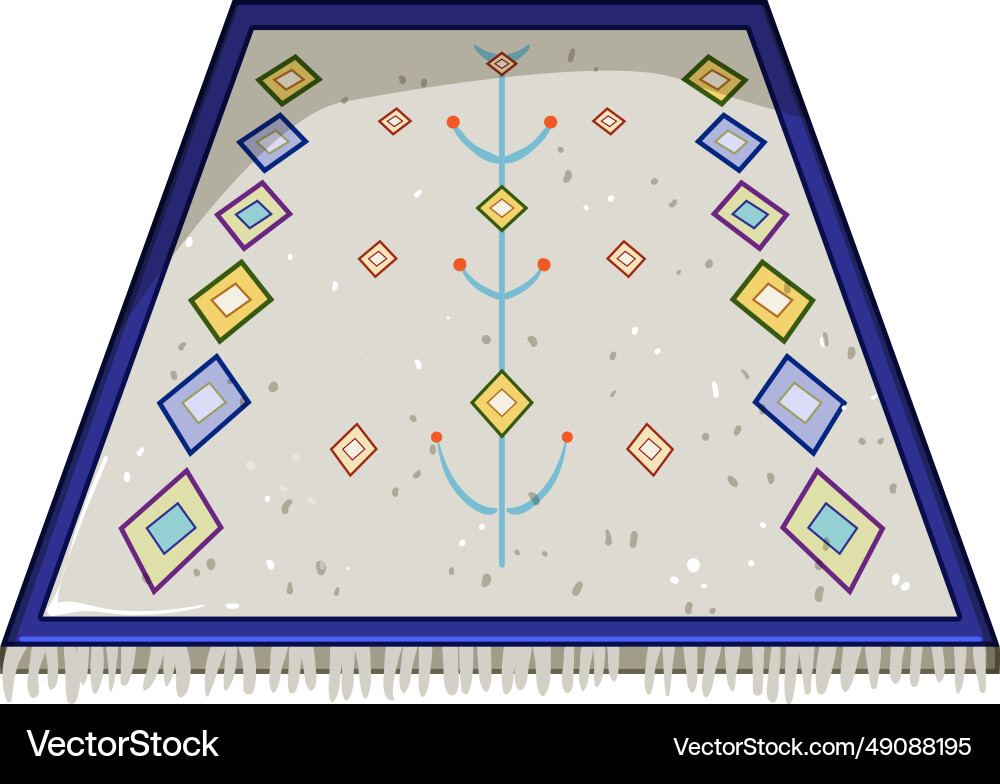 Kilim boho rug cartoon Royalty Free Vector Image