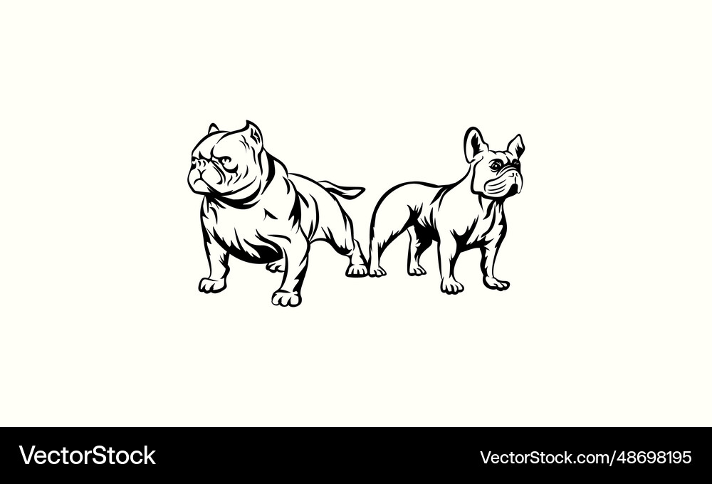 Line art bulldog logo template Royalty Free Vector Image