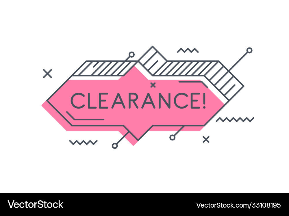 Linear promotion banner shape colorful sticker Vector Image
