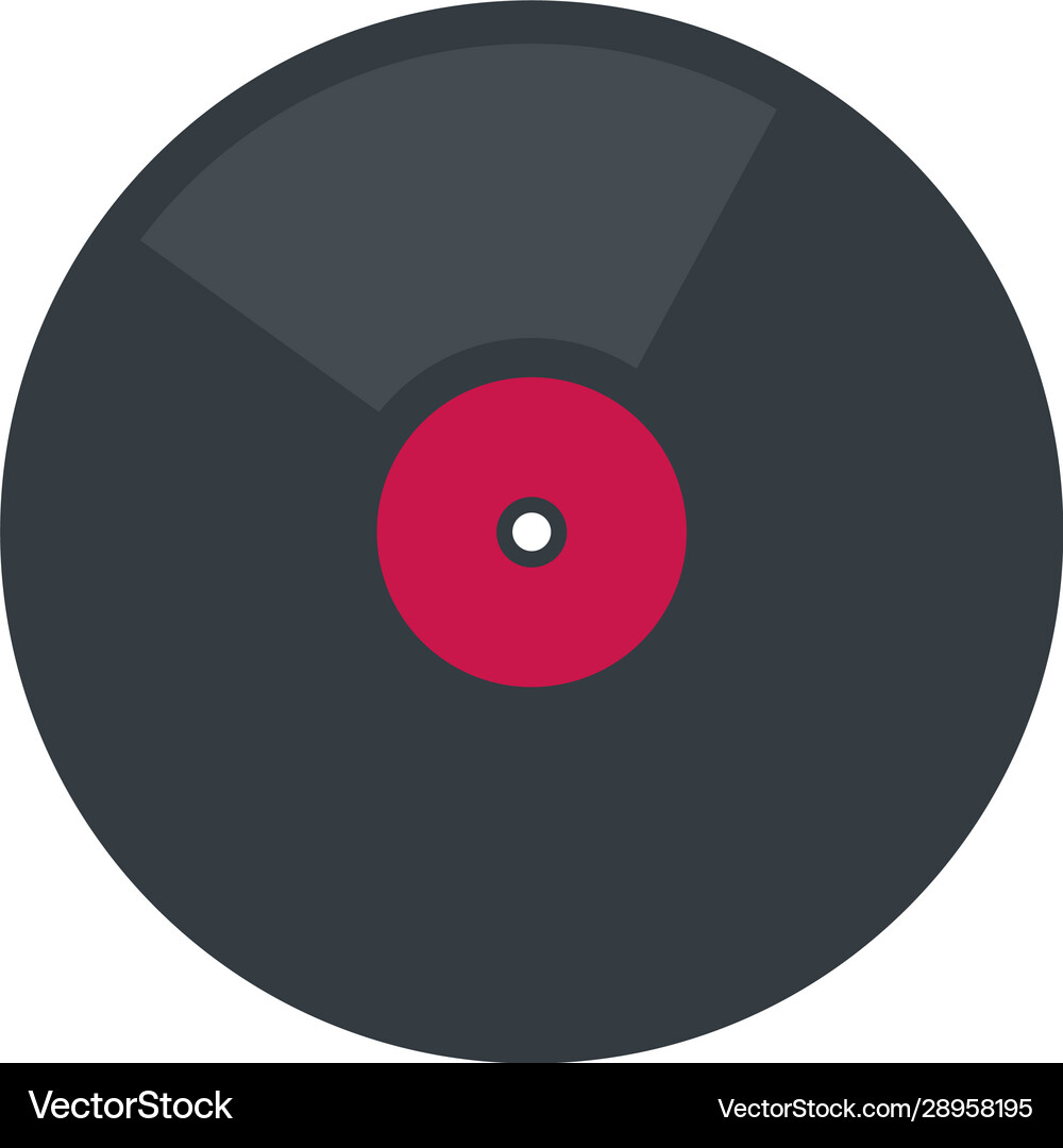 Musical vinyl plate icon flat isolated Royalty Free Vector