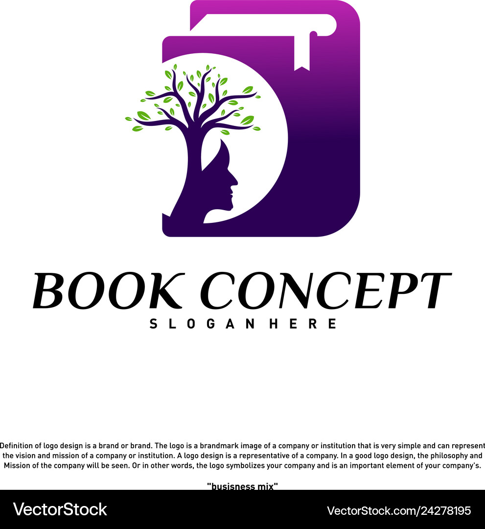 Science book logo concept nature people learning Vector Image