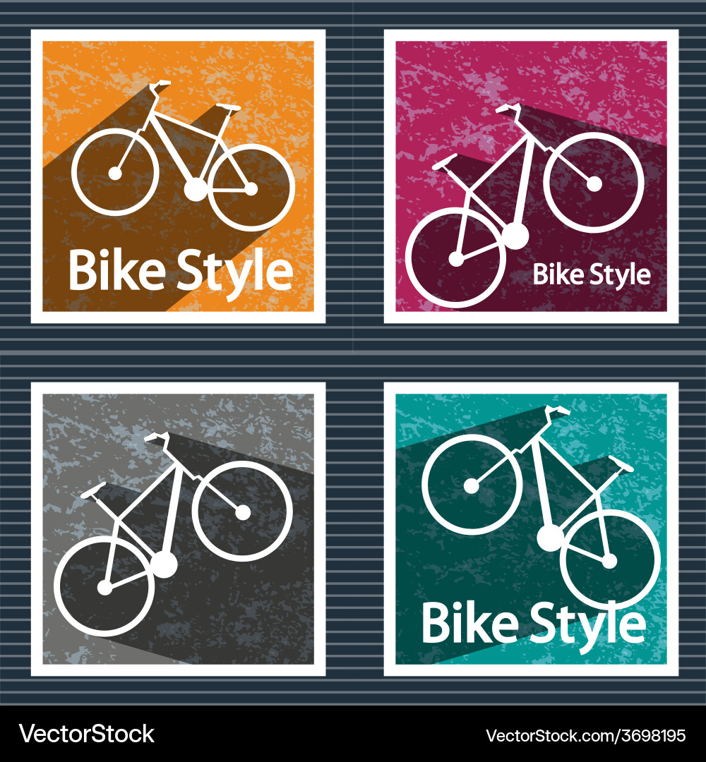 Simple flat images bike on background Royalty Free Vector