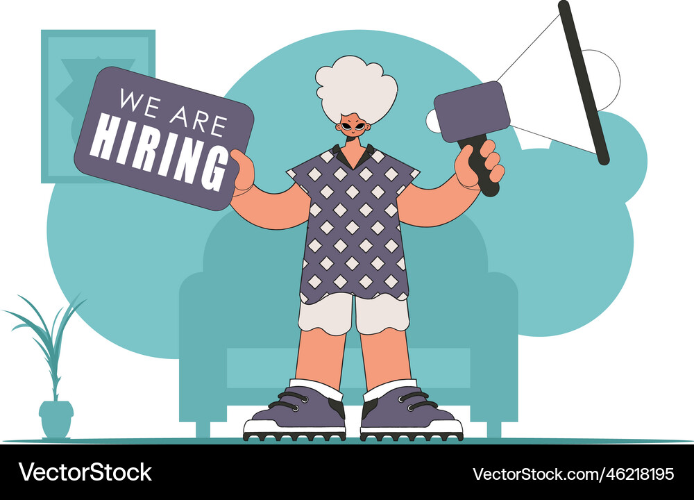 Subject sphere of human resources a man Royalty Free Vector