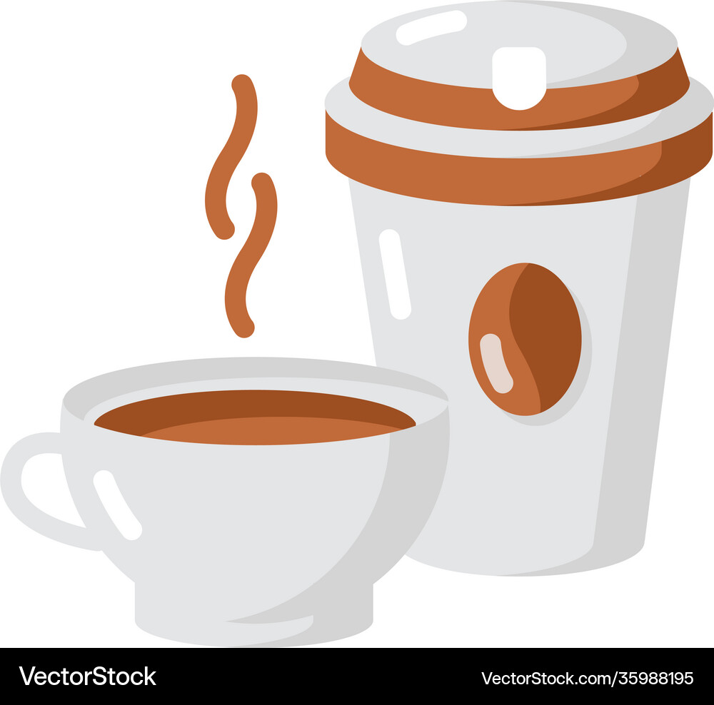 Tea and coffee flat color icon Royalty Free Vector Image
