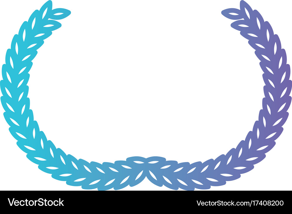 Arch of leaves in medium shape color gradient Vector Image