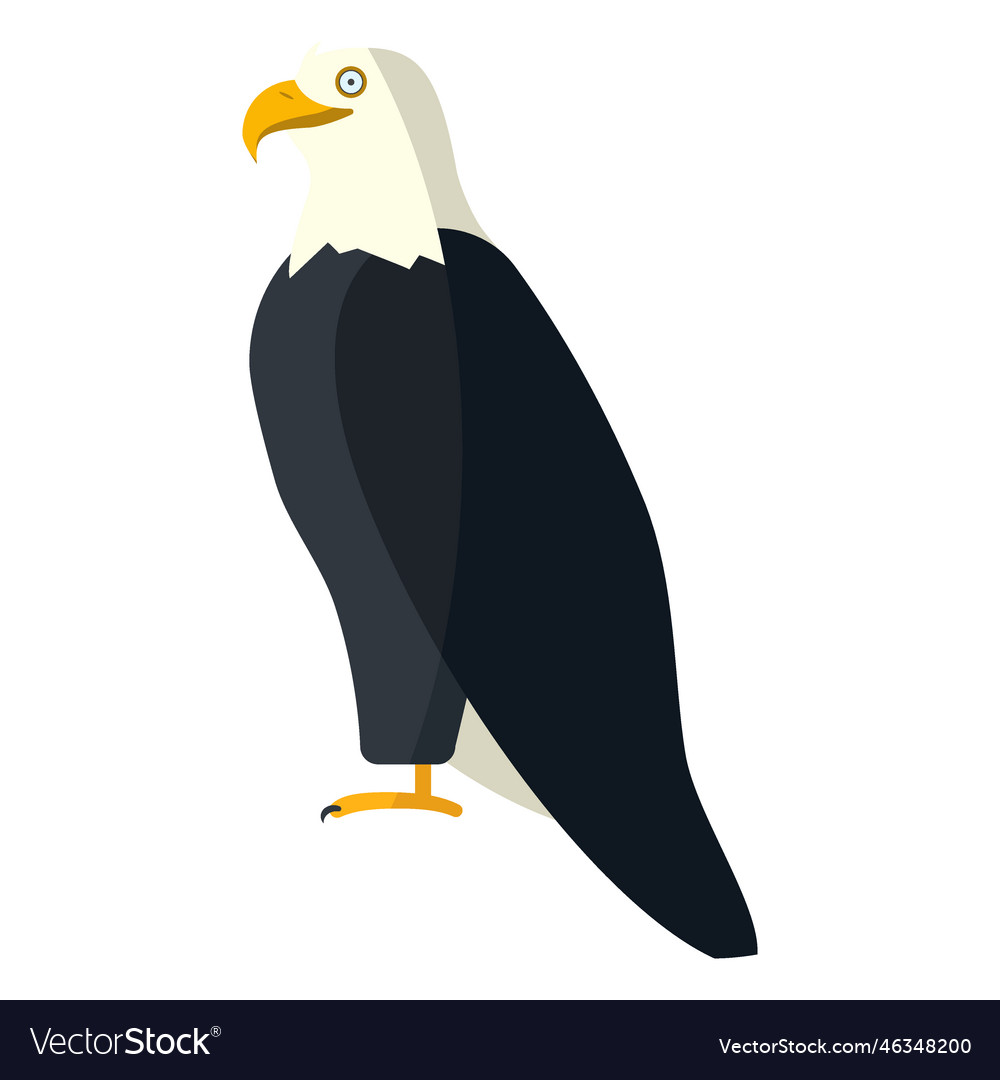 Bald eagle side view flat Royalty Free Vector Image
