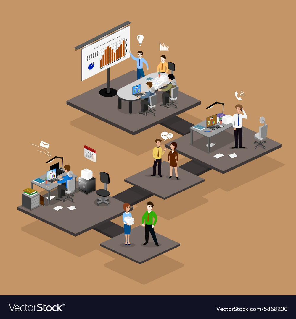 Business infographics isometrics Royalty Free Vector Image