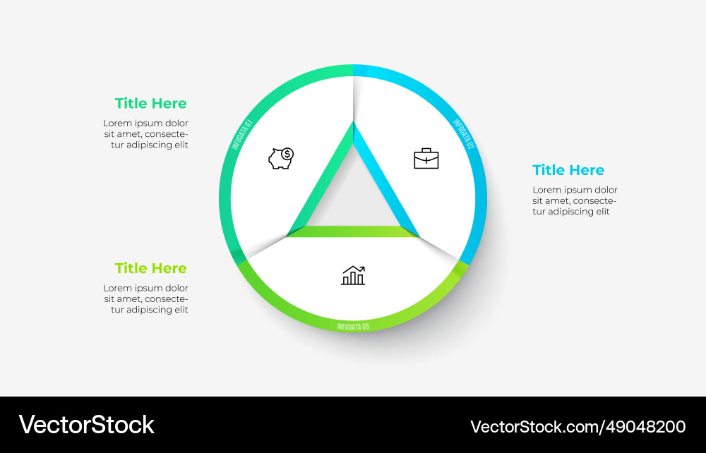 Circle element is divided into 3 parts business Vector Image