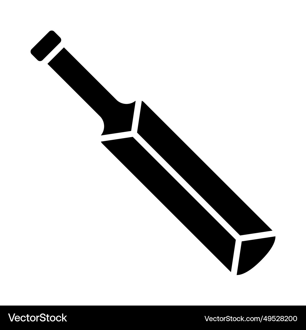 Cricket bat glyph icon for personal Royalty Free Vector