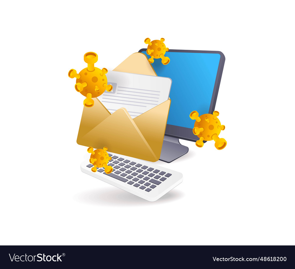 Email data attacked by malware virus Royalty Free Vector