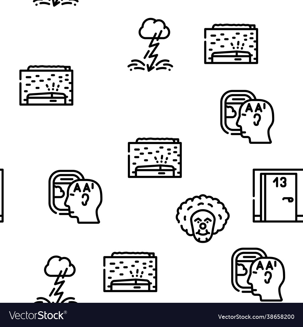 Fear phobia problem seamless pattern Royalty Free Vector