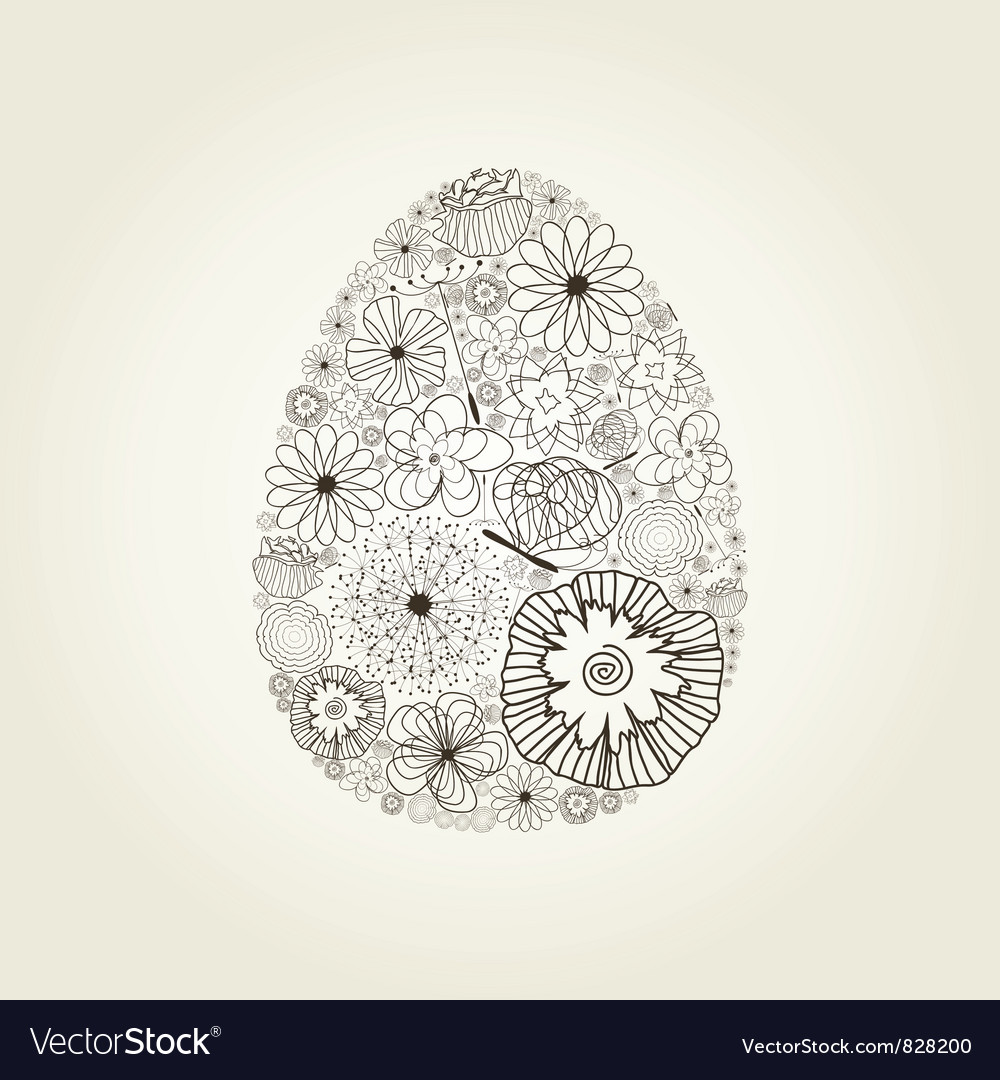 Floral easter egg Royalty Free Vector Image - VectorStock