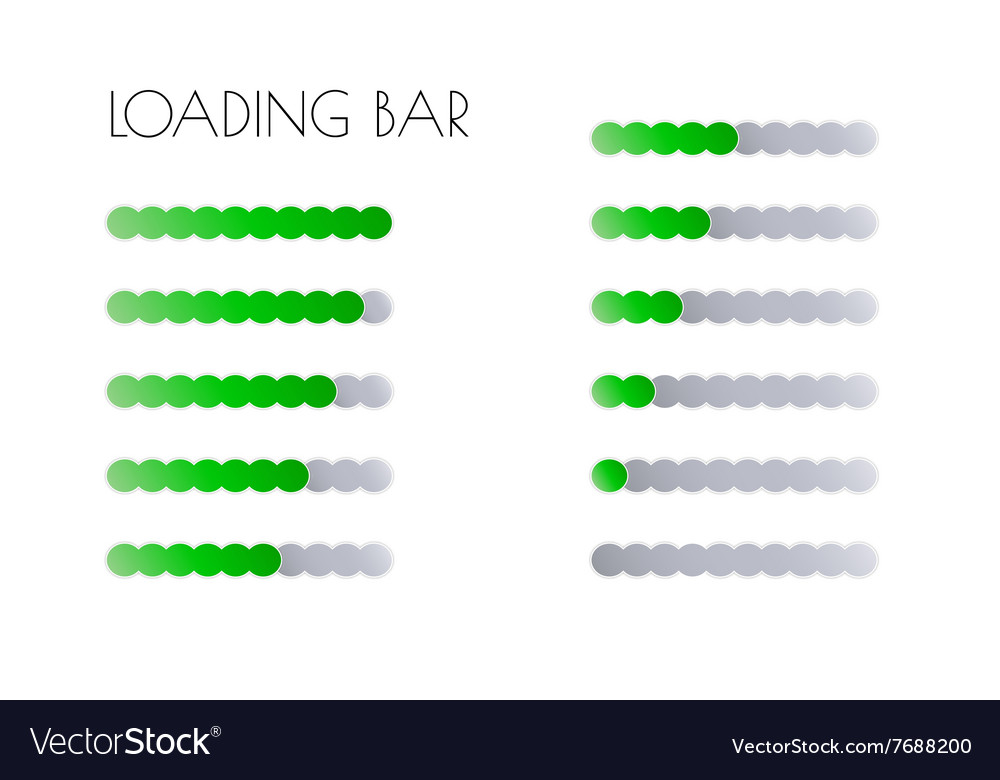 Green loading bars Royalty Free Vector Image - VectorStock