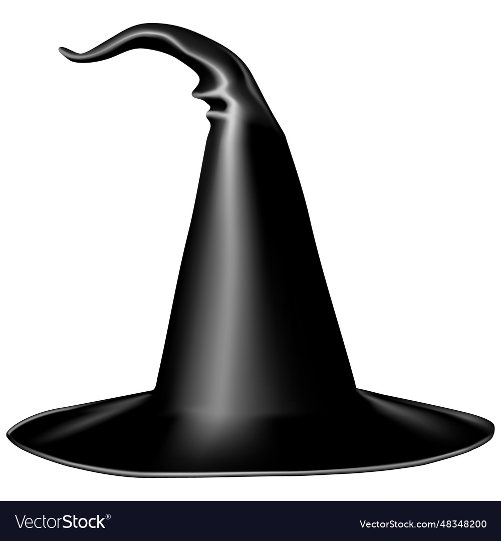 Halloween witch hat black Royalty Free Vector Image