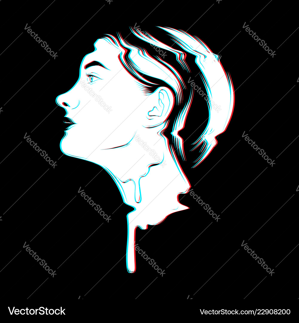 Hand drawn melting girl isolated creative Vector Image
