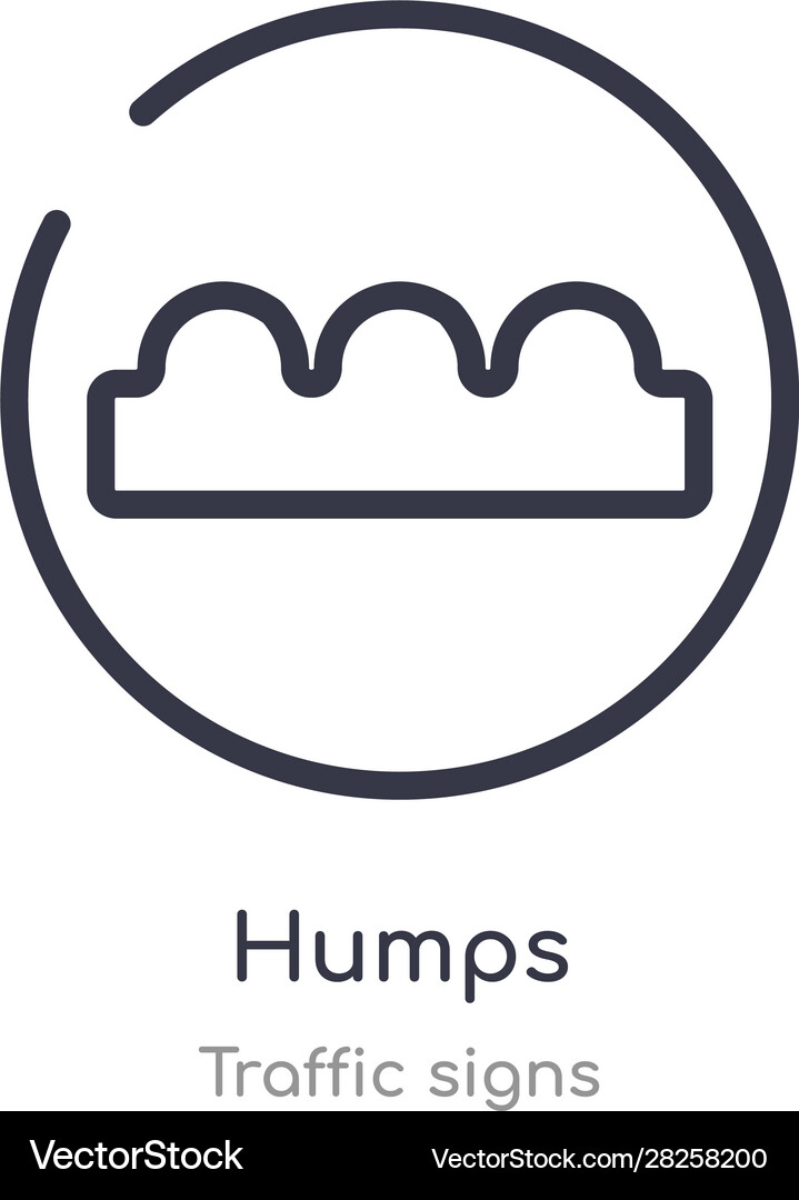 Humps outline icon isolated line from traffic Vector Image