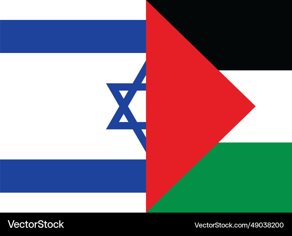 Israel flag with palestine Royalty Free Vector Image