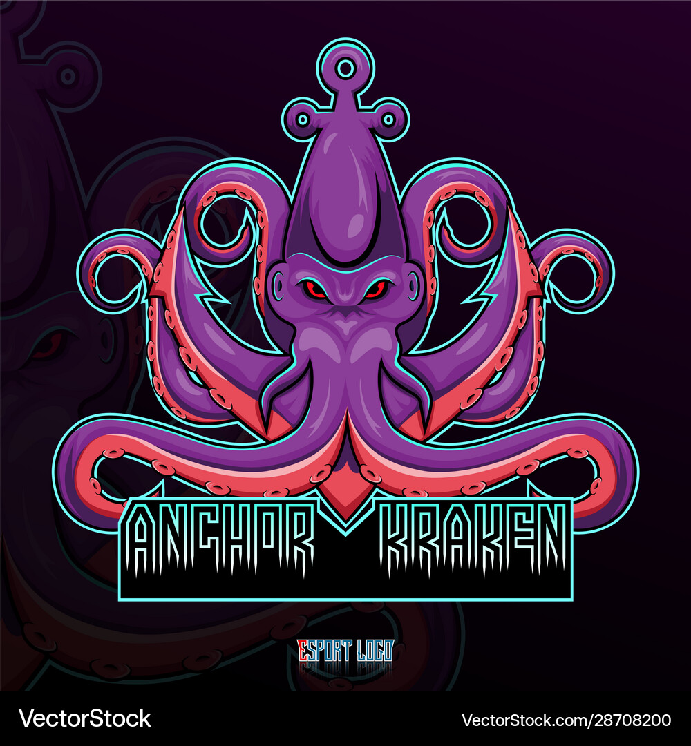 Kraken Esports Logo - Dark Purple Royalty Free Vector Image