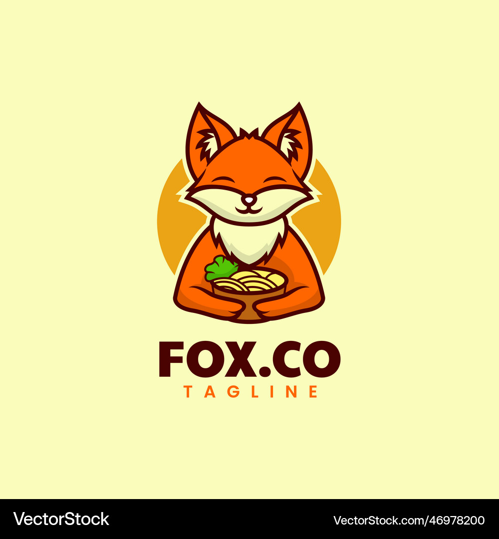 Logo fox mascot cartoon style Royalty Free Vector Image